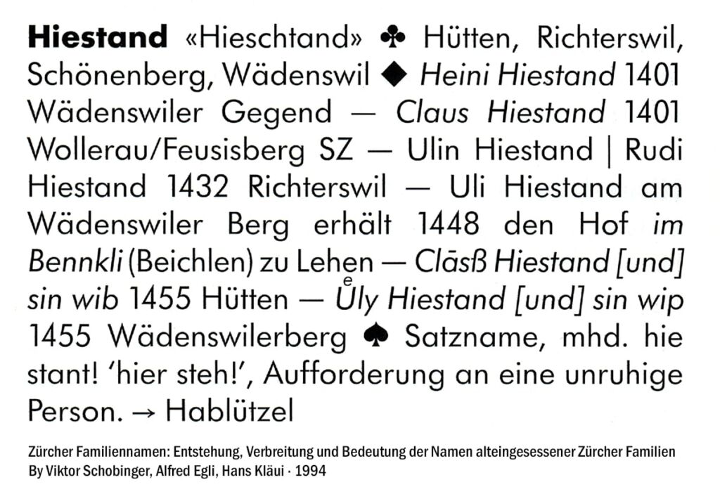 The Hiestand Name – Its Origin and Meaning – Daniel Haston Family ...